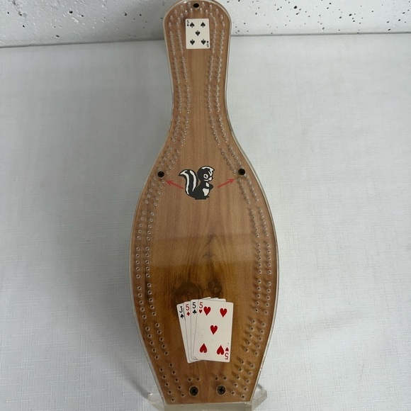 unbranded | Games | Vintage Bowling Pin Cribbage Board Card Game With ...